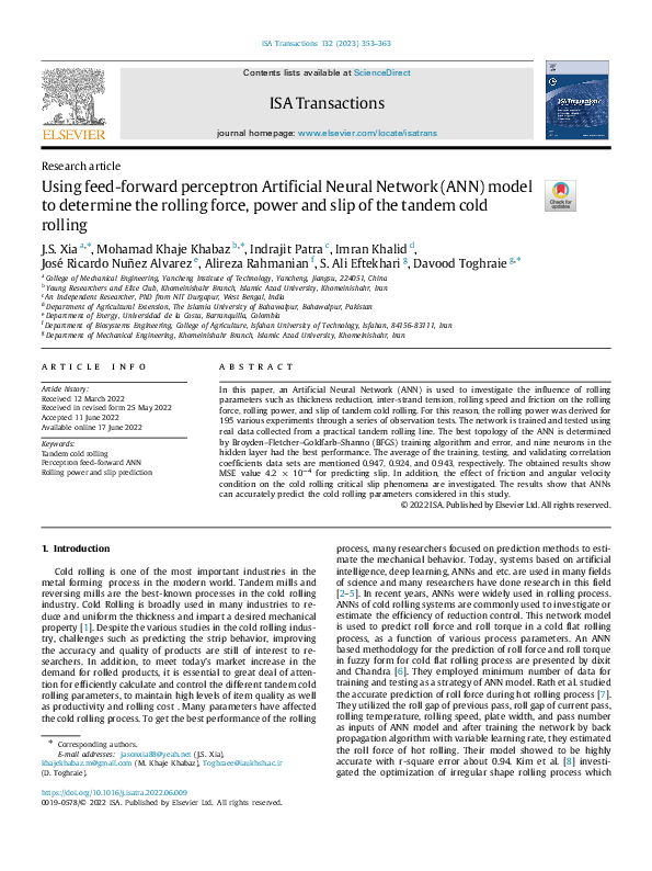 (PDF) Using feed-forward perceptron Artificial Neural Network (ANN) model to determine the ...