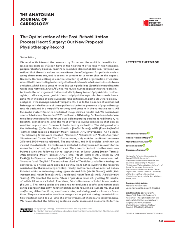 (PDF) The Optimization of the Post-Rehabilitation Process Heart Surgery: Our New Proposal ...