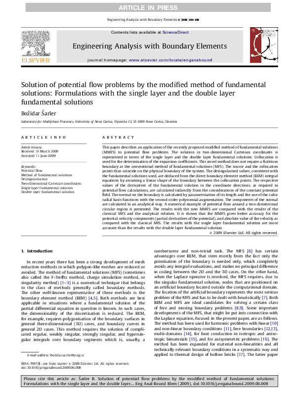 (PDF) Solution of potential flow problems by the modified method of ...