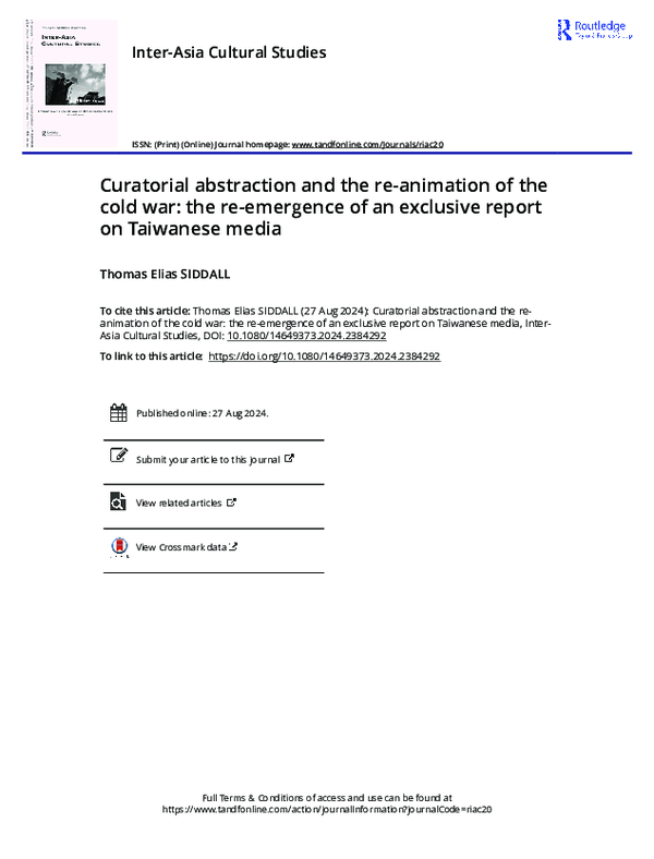 (PDF) Curatorial abstraction and the re-animation of the cold war: the ...