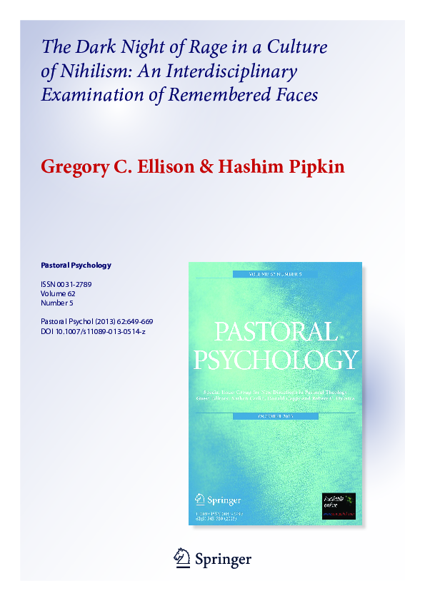 (PDF) The Dark Night of Rage in a Culture of Nihilism: An ...