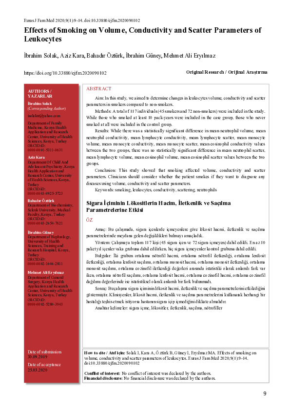 (PDF) Effects of Smoking on Volume, Conductivity and Scatter Parameters ...