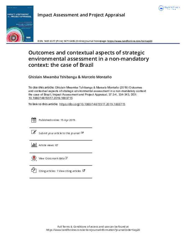 (PDF) Outcomes and contextual aspects of strategic environmental ...
