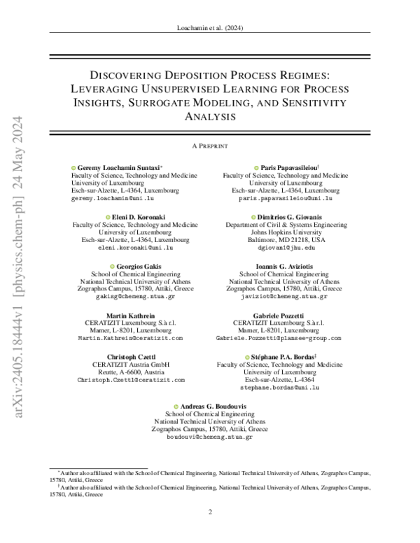(PDF) Discovering deposition process regimes: leveraging unsupervised learning for process ...