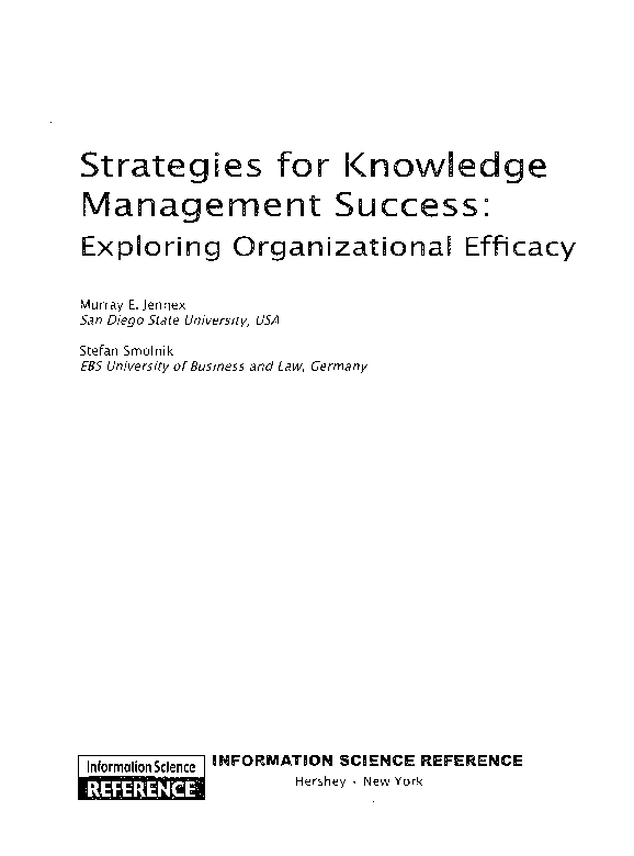 (PDF) Strategies for Knowledge Management Success