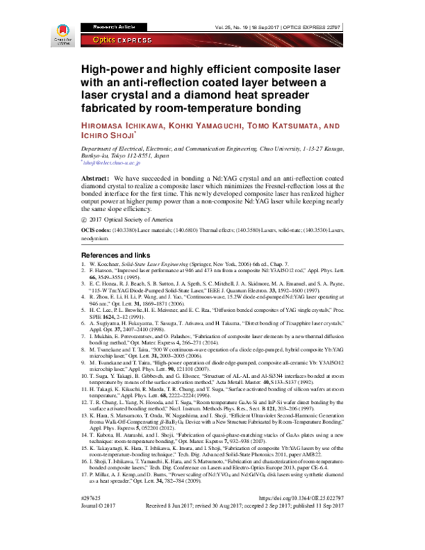 (PDF) High-power and highly efficient composite laser with an anti ...