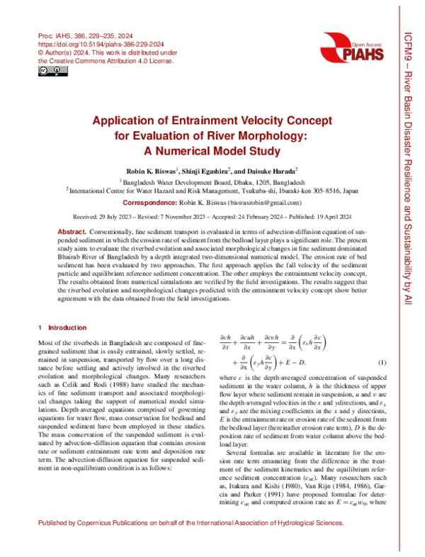 (PDF) Application of Entrainment Velocity Concept for Evaluation of ...