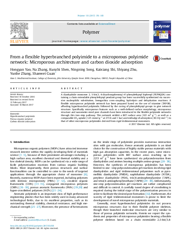 (PDF) From a flexible hyperbranched polyimide to a microporous ...