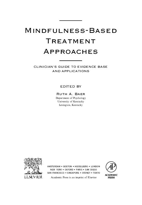 (PDF) Mindfulness-based treatment approaches : clinician's guide to ...