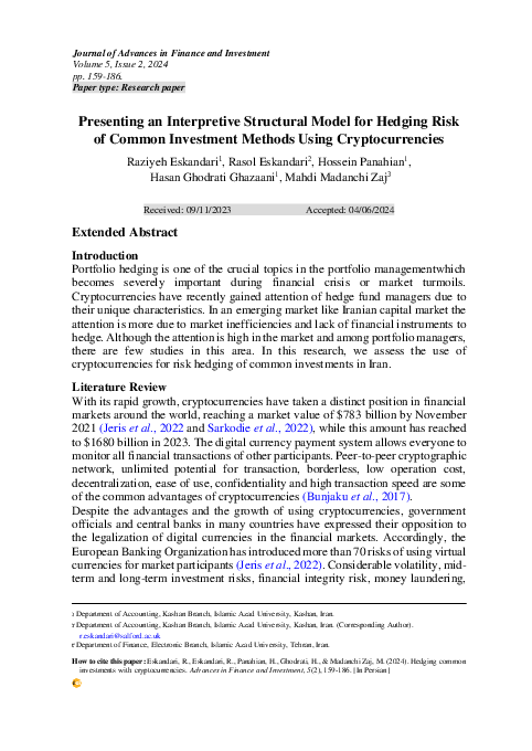 (PDF) Presenting an Interpretive Structural Model for Hedging Risk of ...