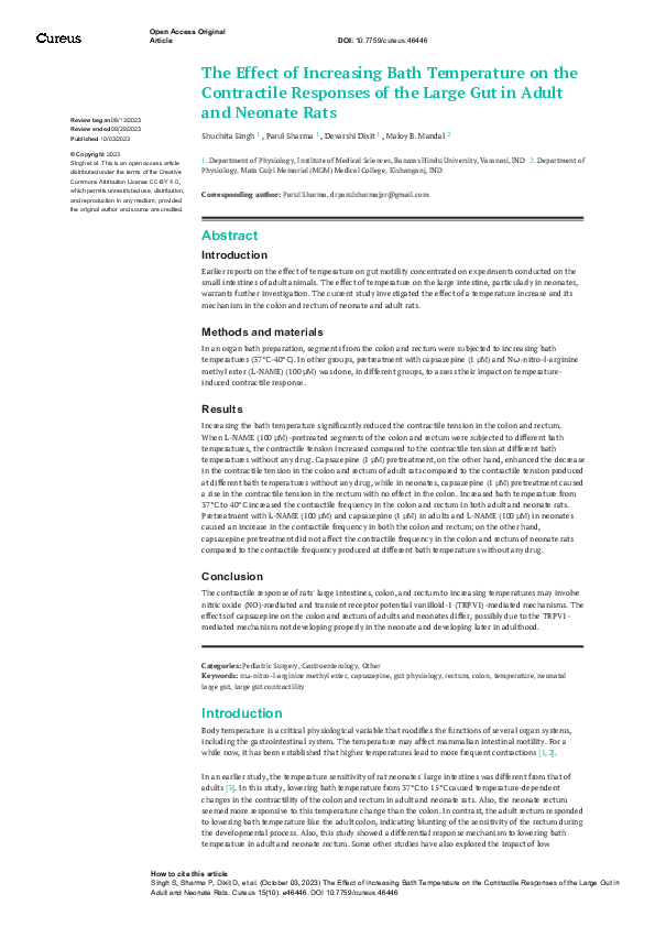 (PDF) The Effect of Increasing Bath Temperature on the Contractile ...