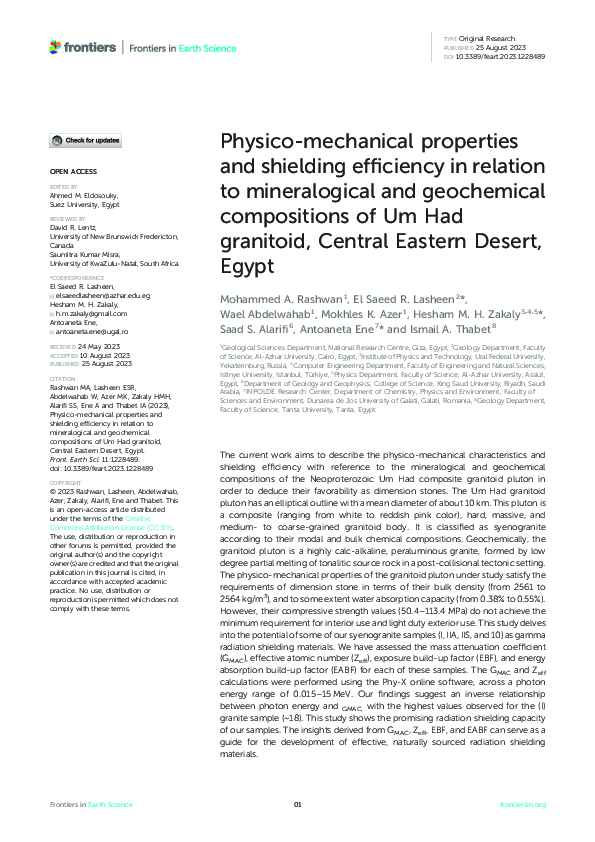 (PDF) Physico-mechanical properties and shielding efficiency in relation to mineralogical and ...