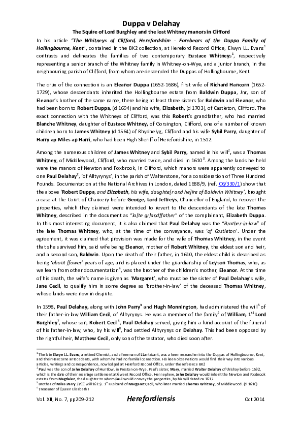 (PDF) Duppa v Delahay: Whitney Manors Dispute
