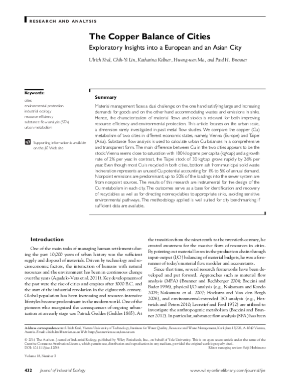 (PDF) The Copper Balance of Cities
