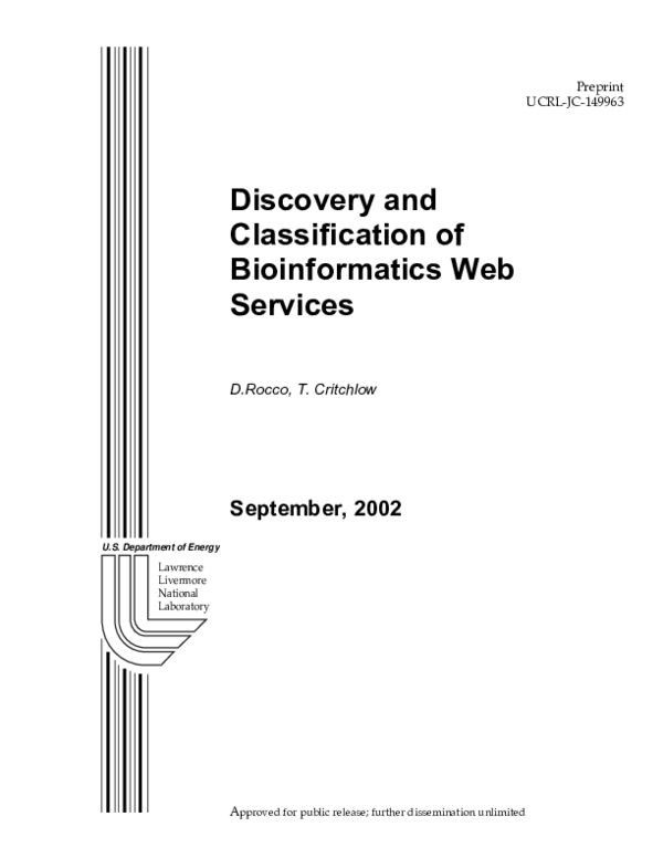 (PDF) Classifying Bioinformatics Web Services
