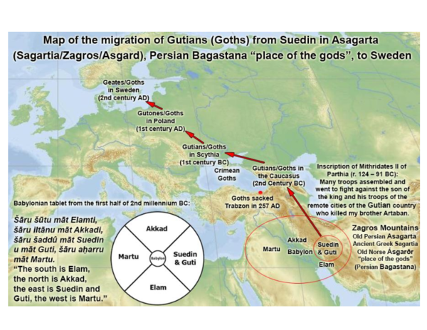 (PDF) Map of the migration of Gutians (Goths) from Suedin in Asagarta ...