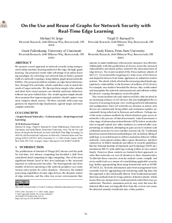 (PDF) On the Use and Reuse of Graphs for Network Security with Real-Time Edge Learning
