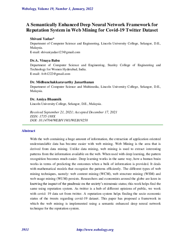 (PDF) A Semantically Enhanced Deep Neural Network Framework for Reputation System in Web Mining ...