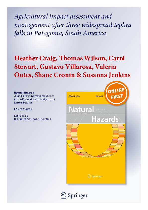 (PDF) Agricultural impact assessment and management after three ...