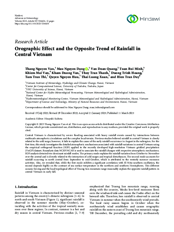 (PDF) Orographic Effect and the Opposite Trend of Rainfall in Central ...