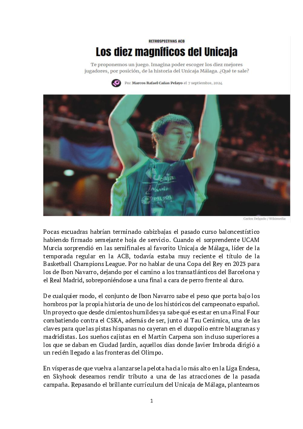 (PDF) Los diez magníficos del Unicaja
