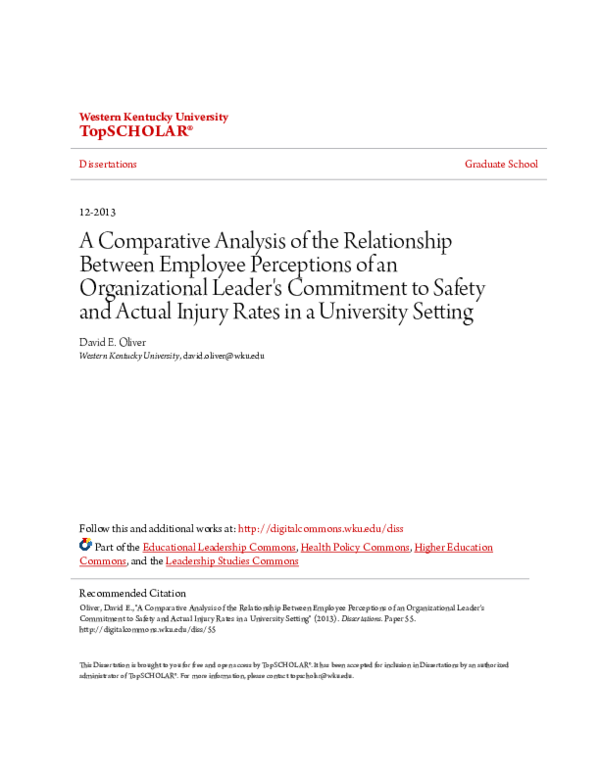 (PDF) A Comparative Analysis of the Relationship Between Employee Perceptions of an ...