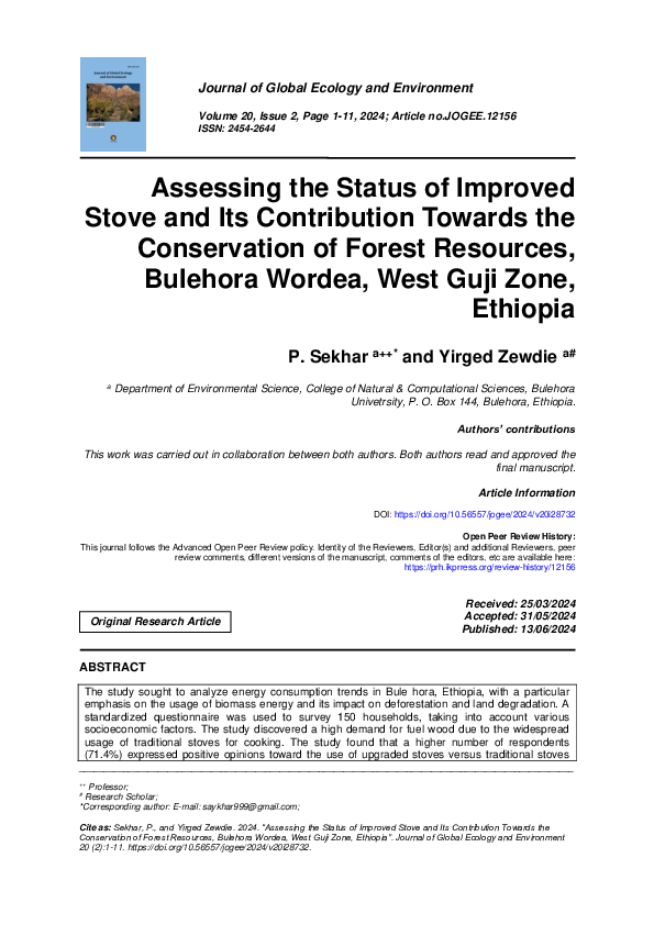 (PDF) Assessing the Status of Improved Stove and Its Contribution ...
