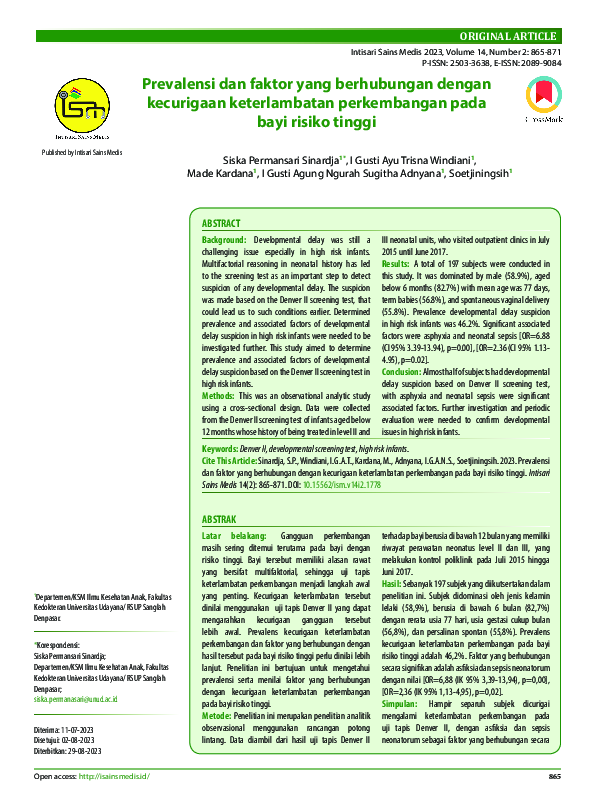 (PDF) Prevalensi dan faktor yang berhubungan dengan kecurigaan ...