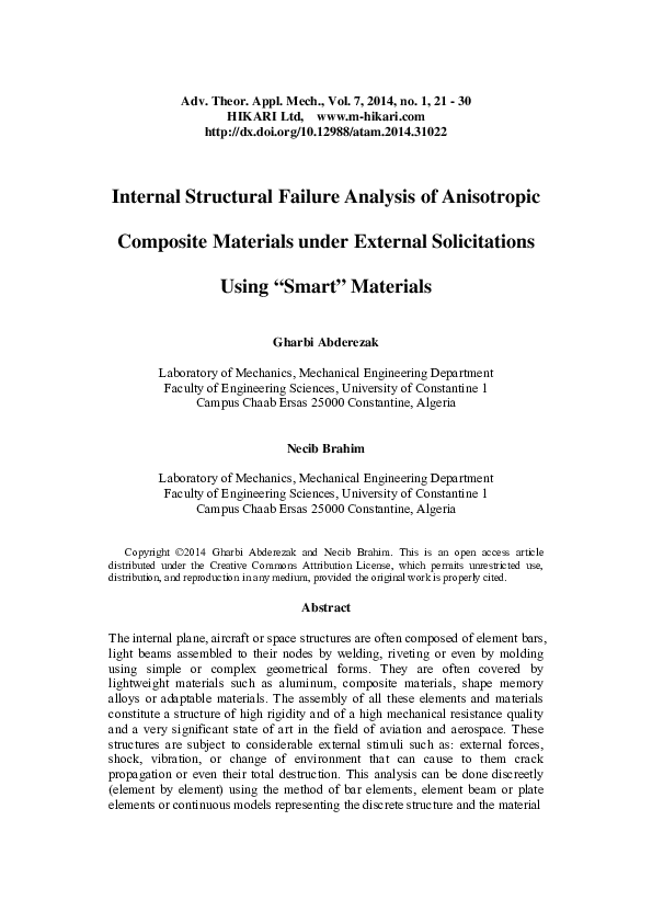 (PDF) Internal structural failure analysis of anisotropic composite ...