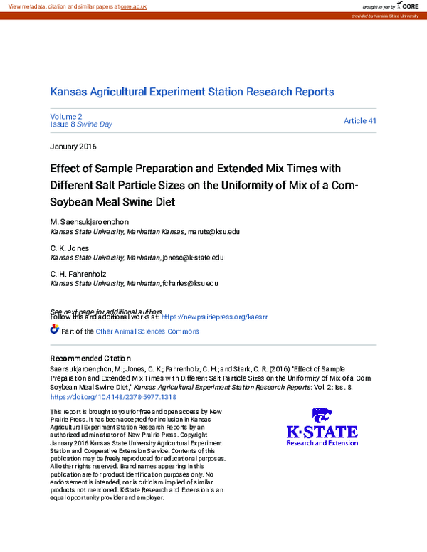 (PDF) Effect of Sample Preparation and Extended Mix Times with ...