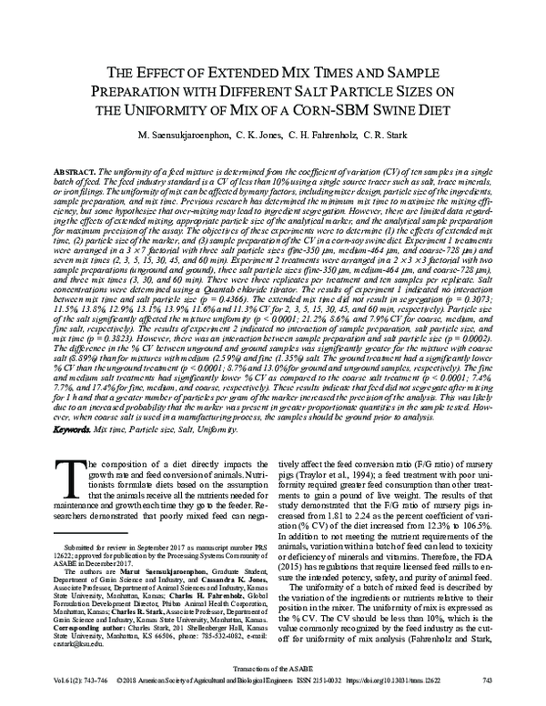 (PDF) The Effect of Extended Mix Times and Sample Preparation with ...