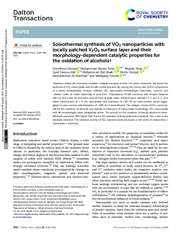 (PDF) Solvothermal Synthesis of VO2 Nanoparticles with Locally Patched ...