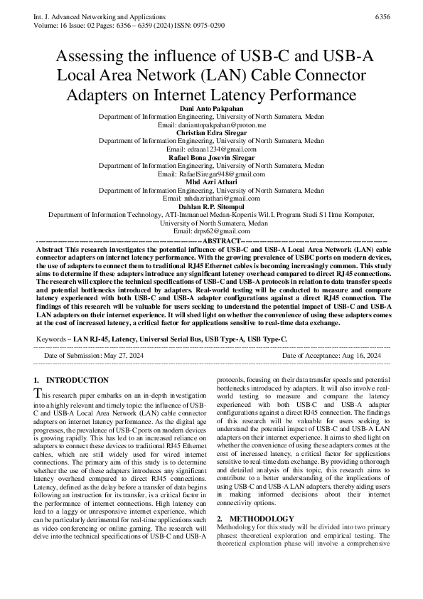 (PDF) Assessing the influence of USB-C and USB-A Local Area Network ...