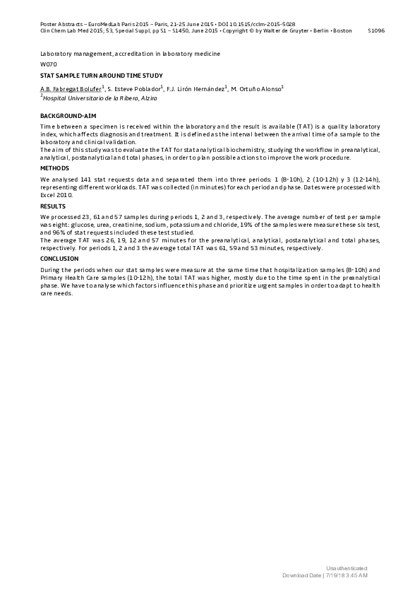 (PDF) Laboratory management, accreditation in laboratory medicine
