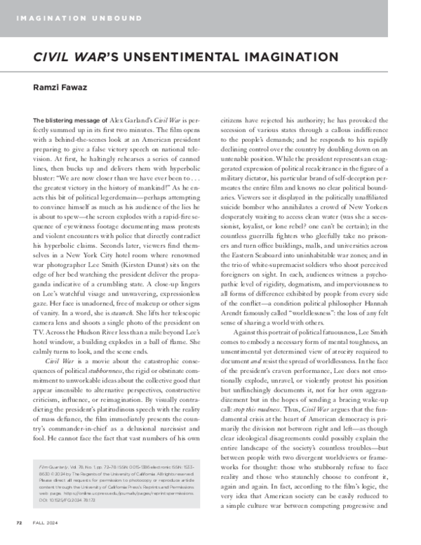 (PDF) Civil War's Unsentimental Imagination