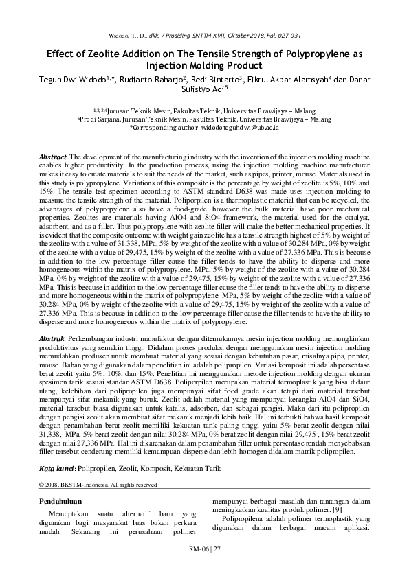(PDF) Effect of Zeolite Addition on The Tensile Strength of ...