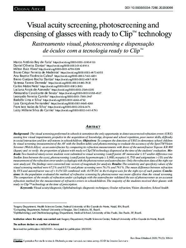 (PDF) Visual acuity screening, photoscreening and dispensing of glasses ...