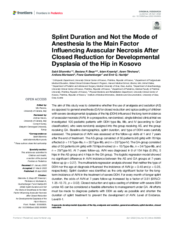 (PDF) Splint Duration and Not the Mode of Anesthesia Is the Main Factor ...