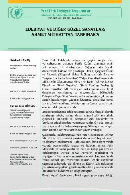 (PDF) Edebi̇yat Ve Di̇ğer Güzel Sanatlar: Ahmet Mi̇that’Tan Tanpinar’A