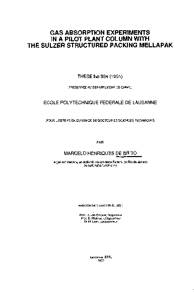 (PDF) Gas absorption experiments in a pilot plant column with the ...