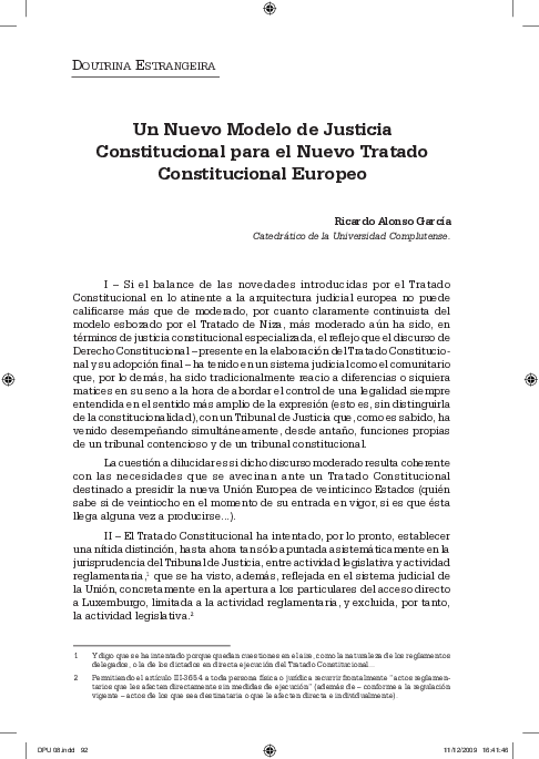 (PDF) Un Nuevo Modelo de Justicia Constitucional para el Nuevo Tratado ...