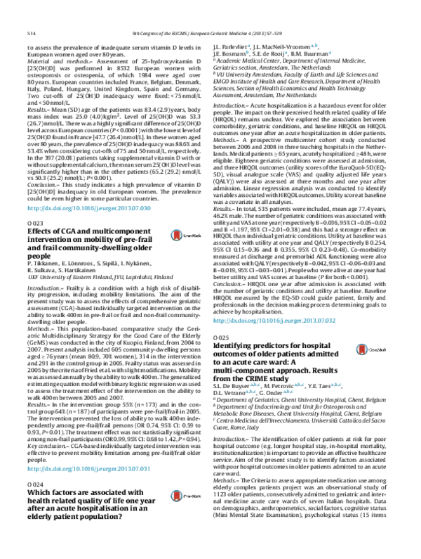 (PDF) Effects of CGA and multicomponent intervention on mobility of pre ...