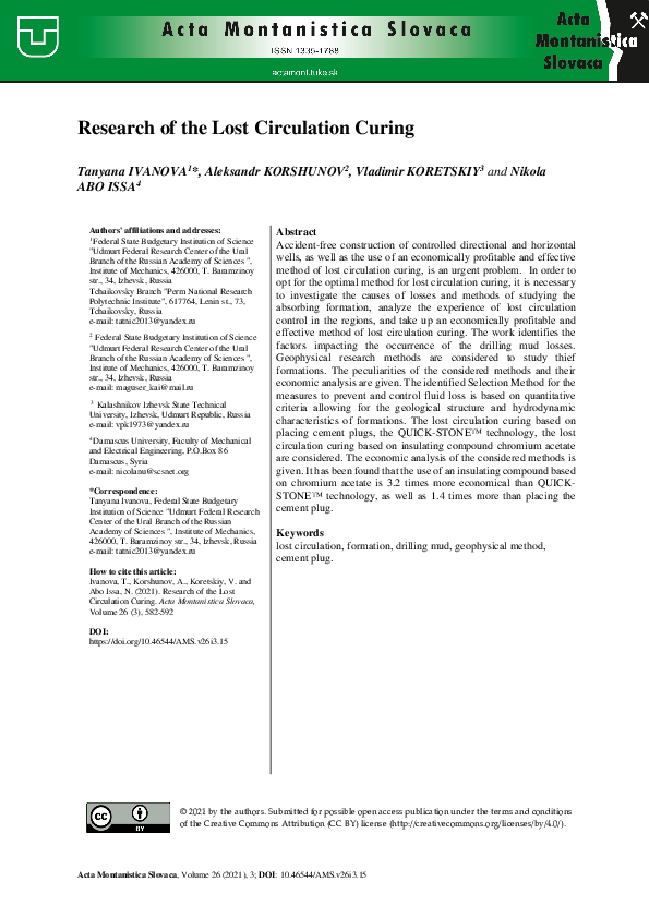 (PDF) Research of the Lost Circulation Curing