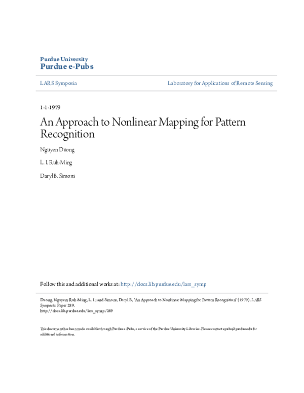 (PDF) An Approach to Nonlinear Mapping for Pattern Recognition | nguyen duong - Academia.edu