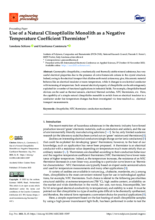(PDF) Use of a Natural Clinoptilolite Monolith as a Negative ...