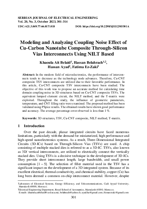 (PDF) Modeling and analyzing coupling noise effect of Cu-carbon nanotube composite through ...