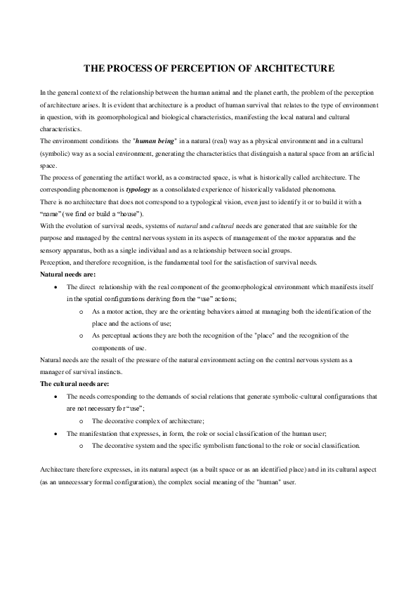 (PDF) THE PROCESS OF PERCEPTION OF ARCHITECTURE