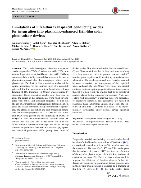 (PDF) Limitations of ultra-thin transparent conducting oxides for ...