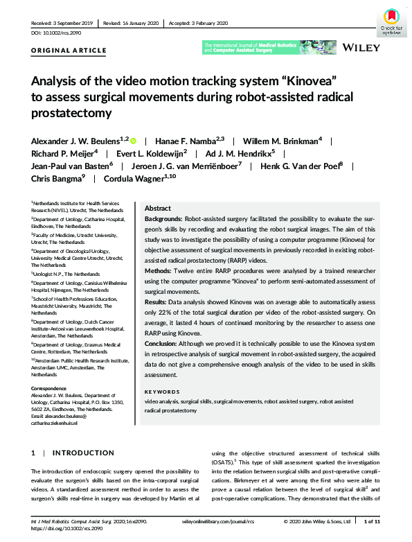 (PDF) Analysis of the video motion tracking system “Kinovea” to assess ...