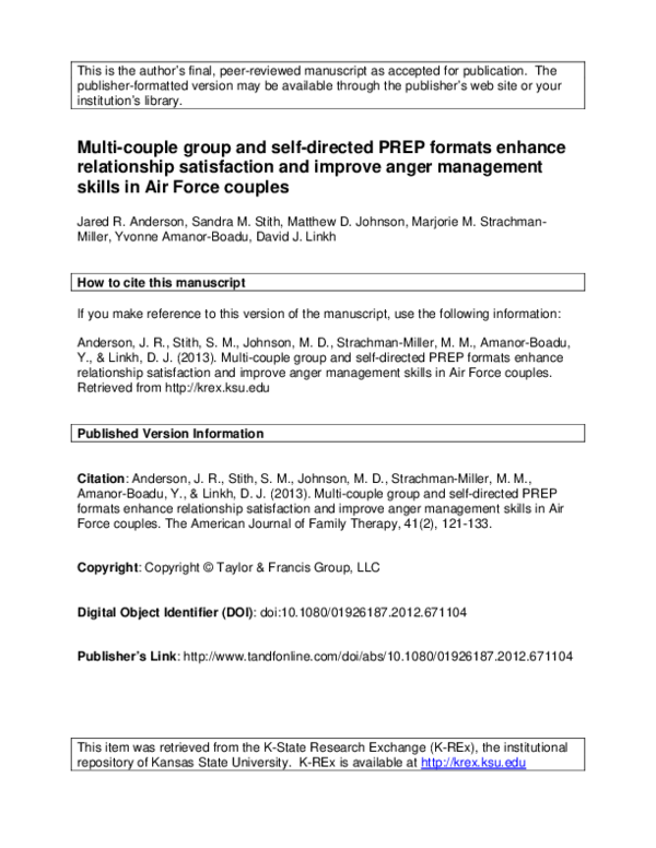 (PDF) Multi-Couple Group and Self-Directed PREP Formats Enhance ...